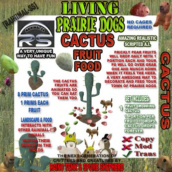 Second Life Marketplace - Living Prairie Dogs - Drink&Food Cactus